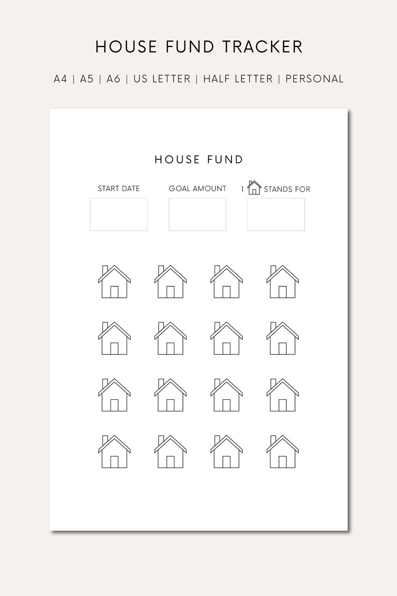 Digital House Fund Tracker Printable for Renovation Money Download ...