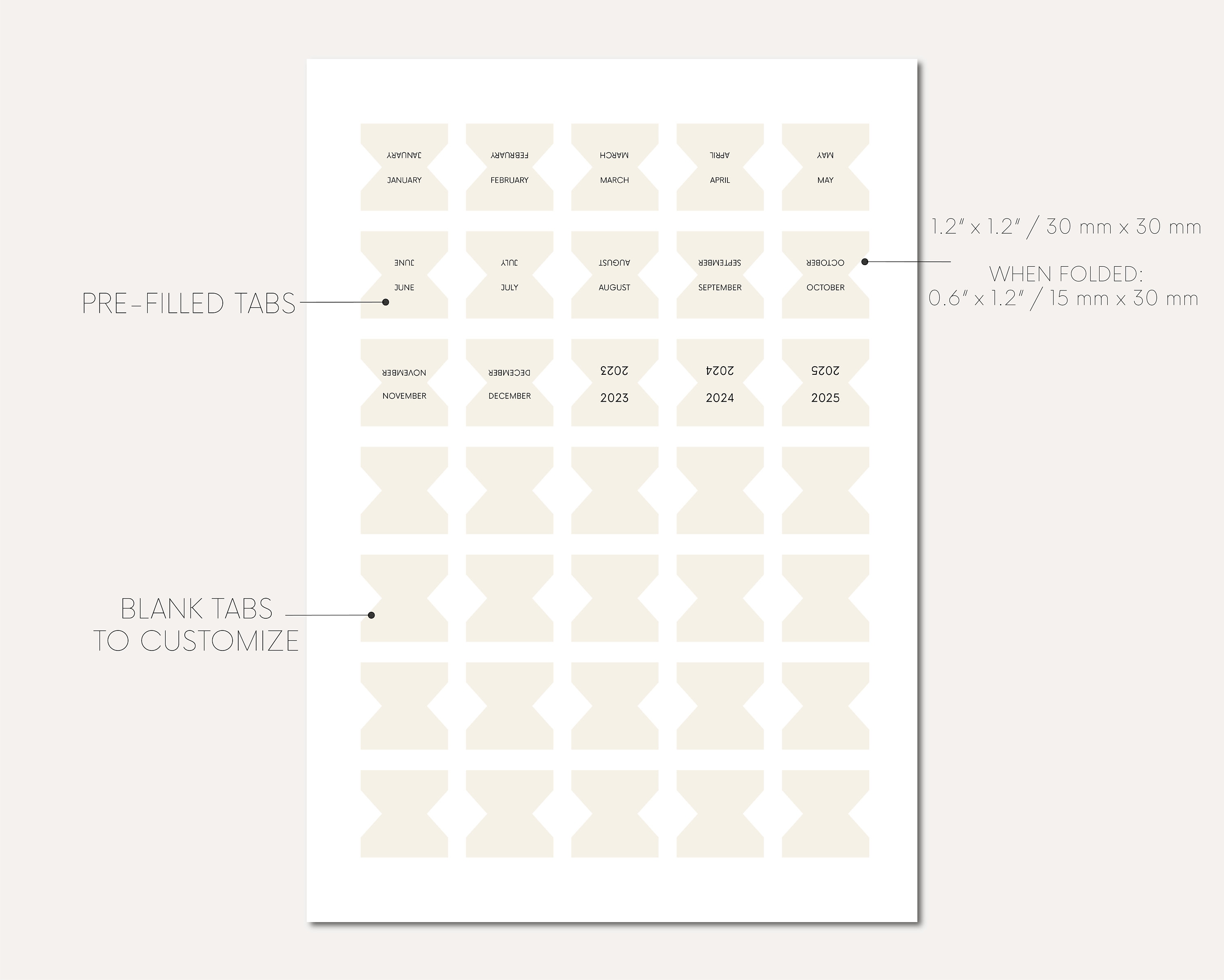 Printable Planner Tabs Instant Digital Download Digital Planner Plotter ...