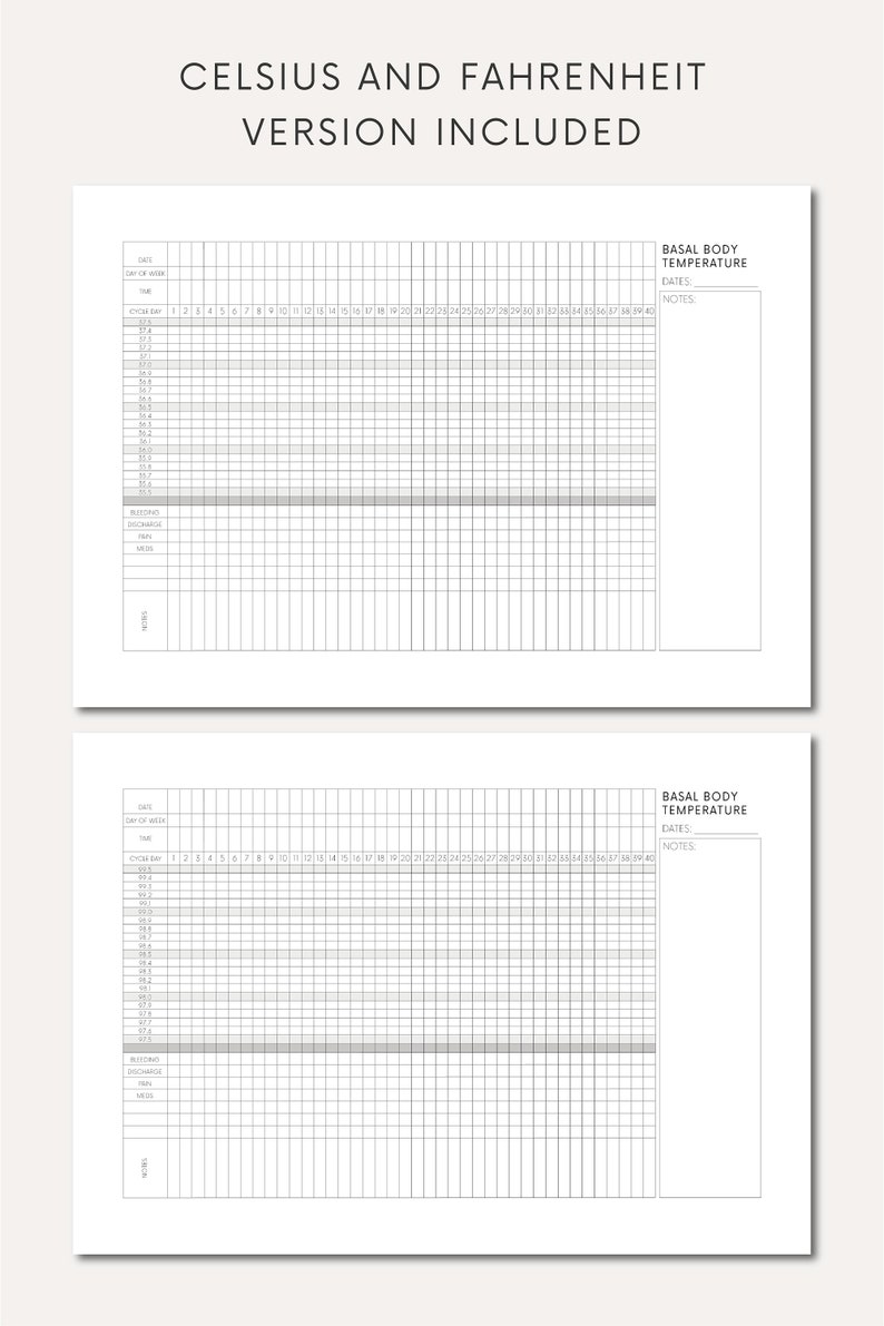 Period Tracker Printable Ovulation Tracker Download Basal Body ...