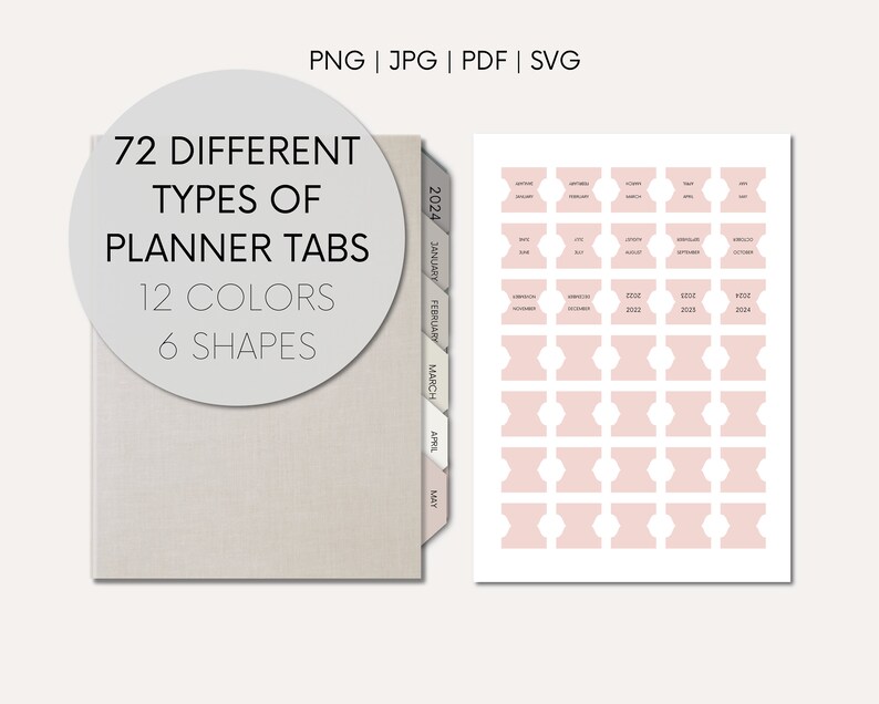 Printable Bundle Planner Tabs to Divide Planner Pages Download Neutral ...
