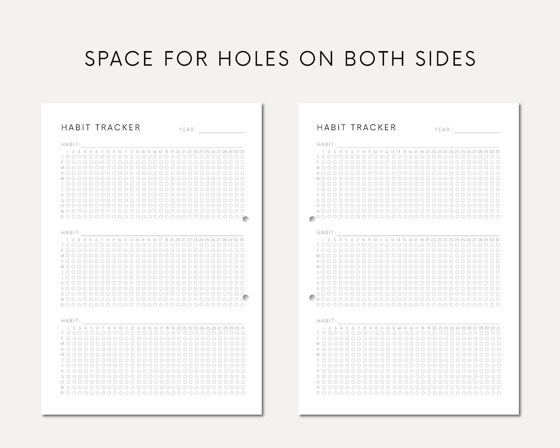 Printable Habit Tracker Yearly Goal Tracker Printable Yearly Habit ...