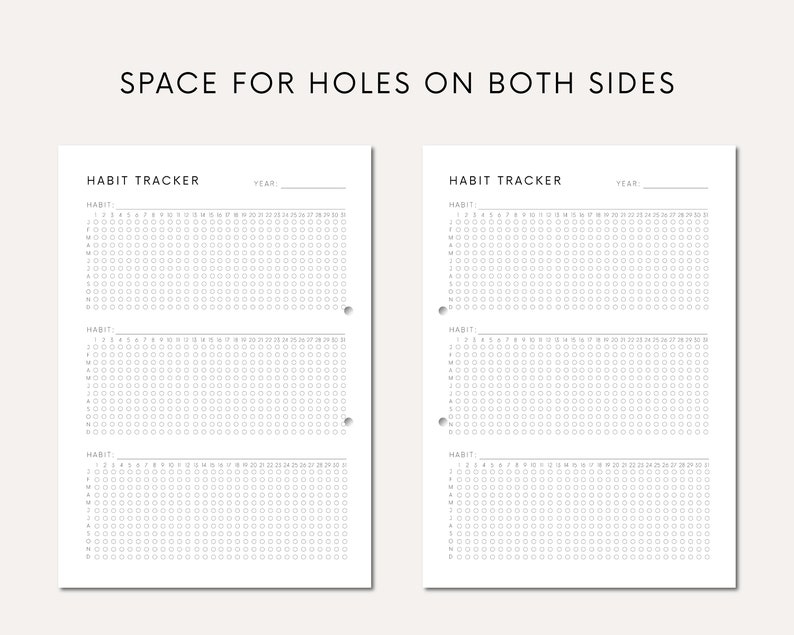 Printable Habit Tracker Yearly Goal Tracker Printable Yearly Habit ...