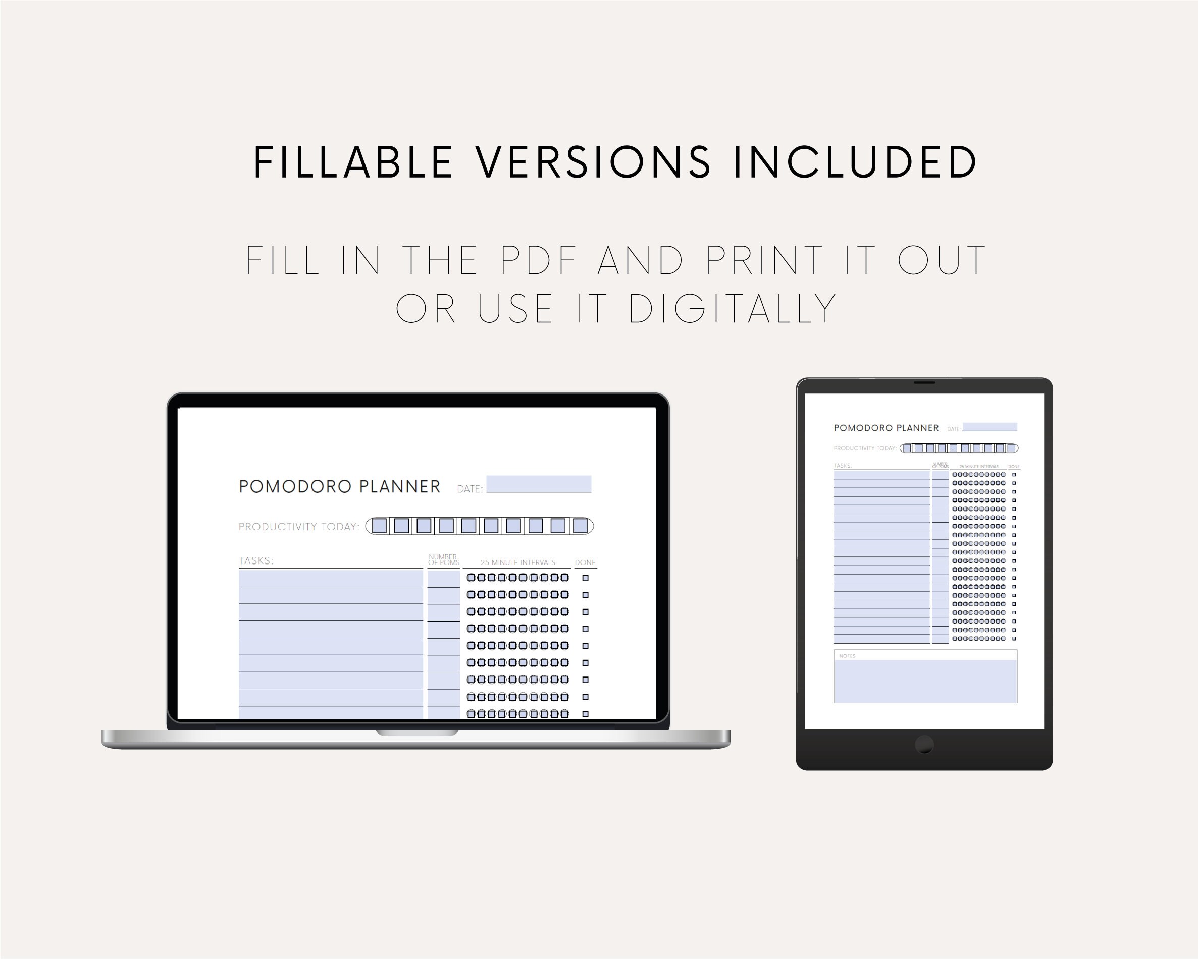 Printable Pomodoro Planner Download Pomodoro Method A4 Printable ...