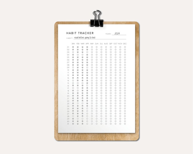 Printable Yearly Habit Tracker A4 Printable Habit Tracker Download ...