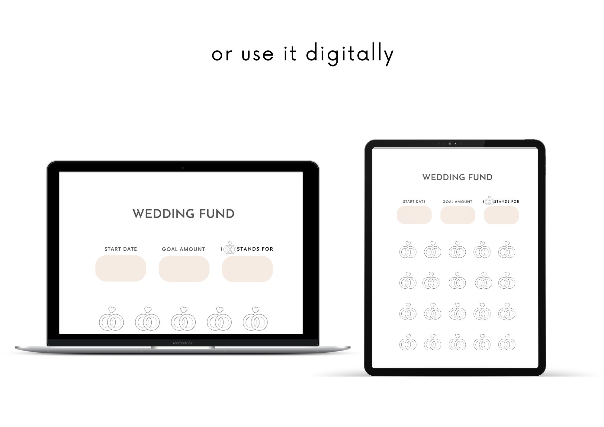 Printable Savings Tracker Printable for Wedding Fund Digital - Etsy