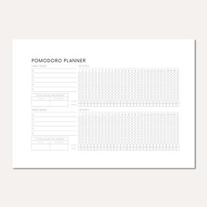 Printable Pomodoro Download Pomdoro Method Tracker Printable - Etsy