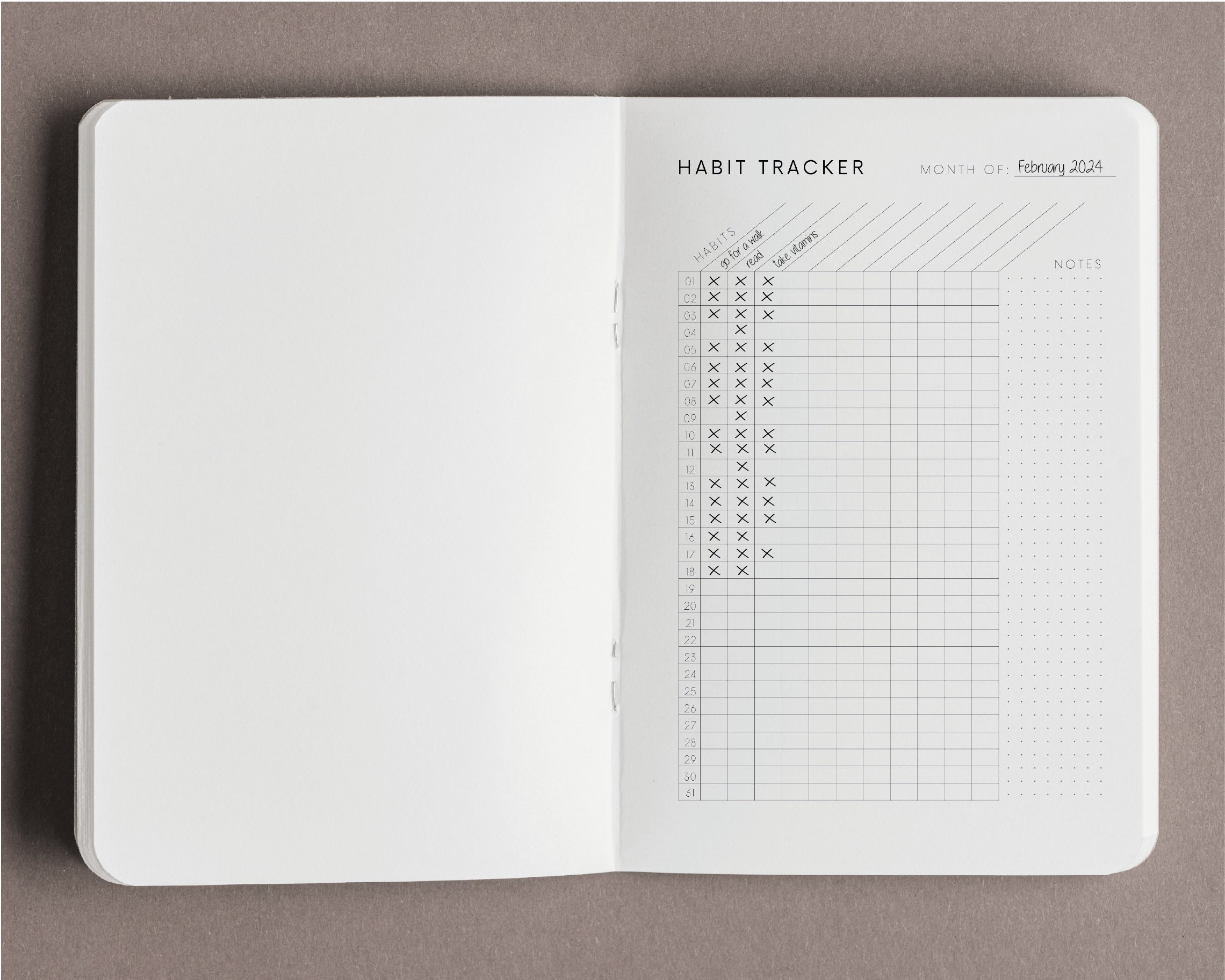 Monthly Habit Tracker Printable Tracking Habits Daily Download Goal ...