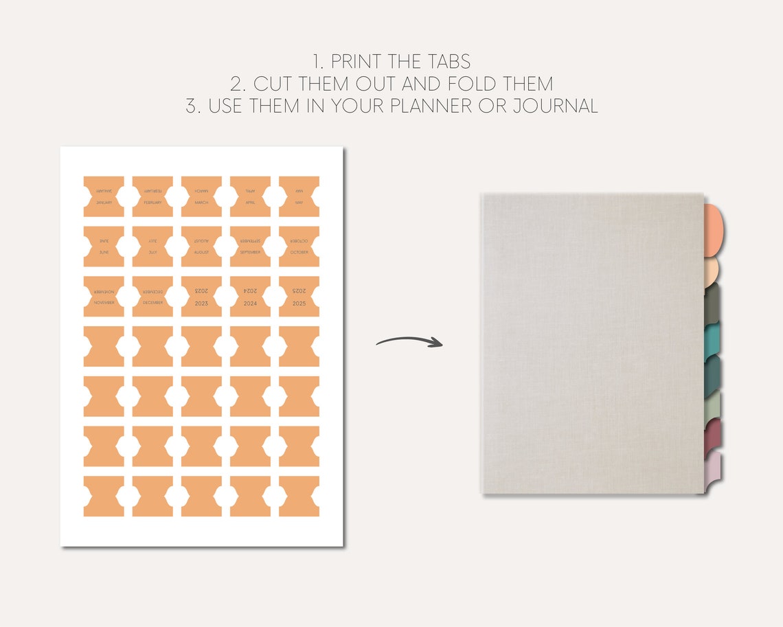 Printable Monthly Tabs for Planner Download Planner Tabs Printable ...