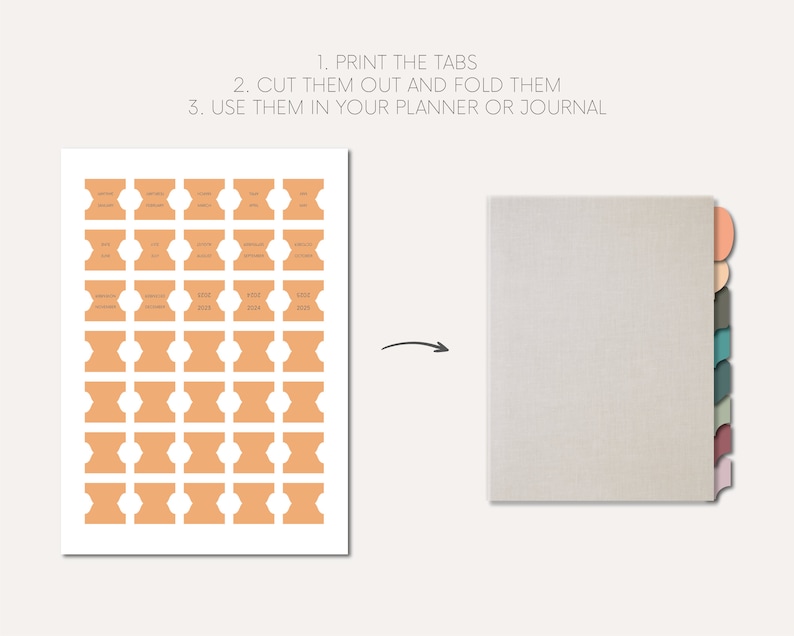 Printable Monthly Tabs for Planner Download Planner Tabs Printable ...