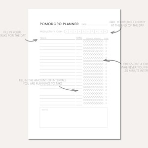 Printable Pomodoro Method Download Pomodoro Bundle Digital Pomodoro ...