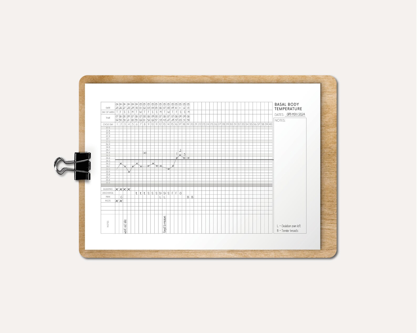 Period Tracker Printable Ovulation Tracker Download Basal Body ...