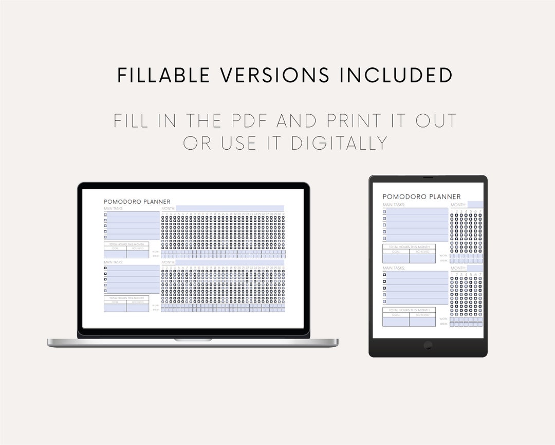 Printable Pomodoro Download Pomdoro Method Tracker Printable - Etsy