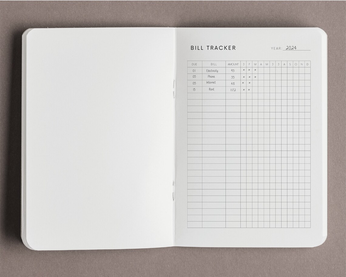 Expense Tracker Printable Bill Tracker Download Savings Tracker Digital ...