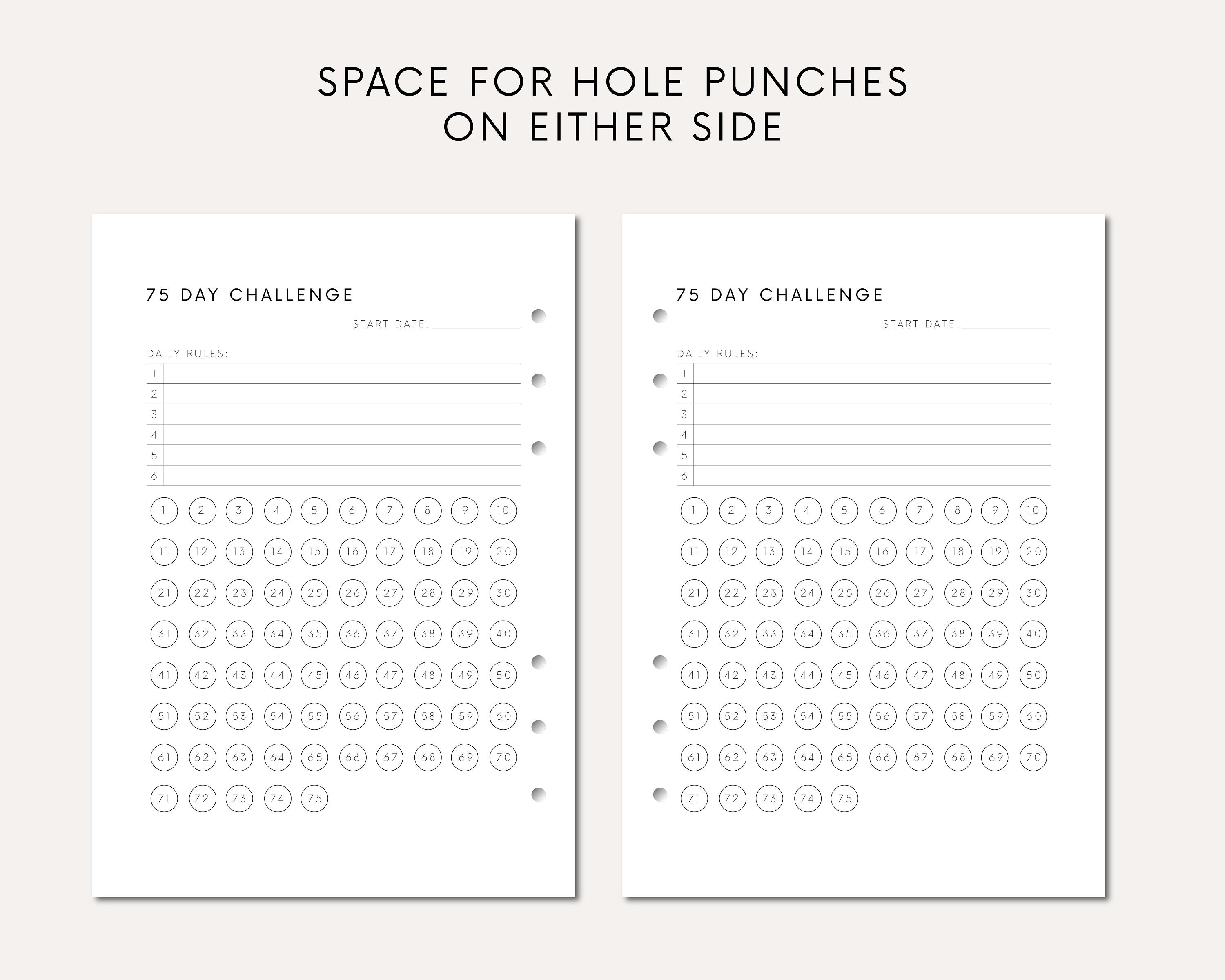 75 Day Challenge Printable Habit Tracker Download Goal Challenge ...