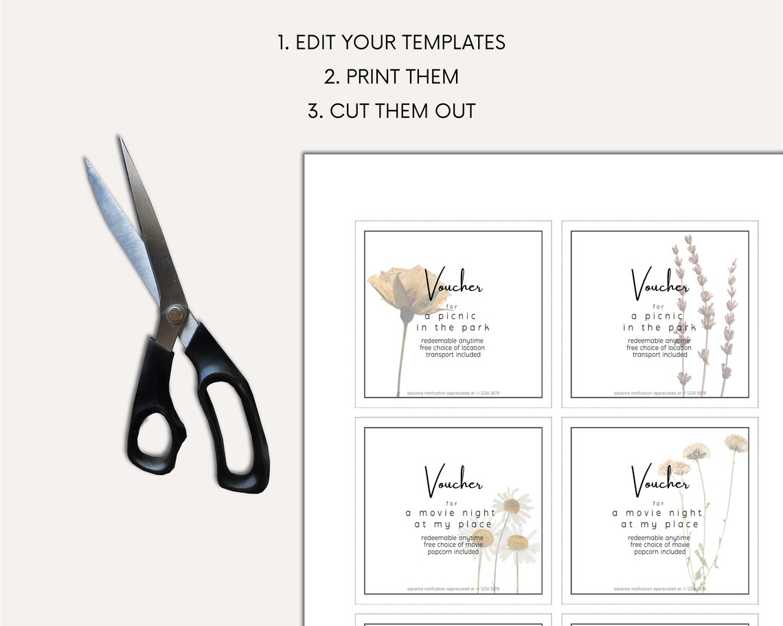 Gift Card Editable Gift Voucher Canva Template Printable Gift Card for ...