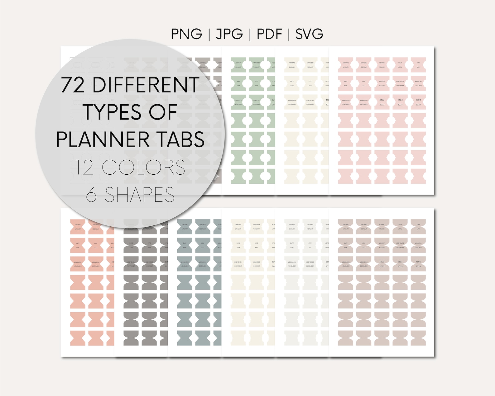 Printable Planner Tabs Instant Digital Download Digital Planner Plotter ...