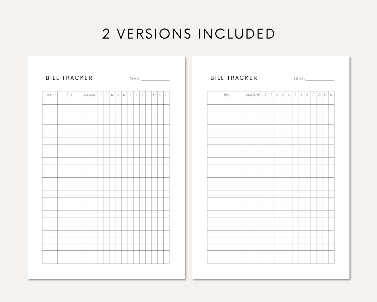 Expense Tracker Printable Bill Tracker Download Savings Tracker Digital ...