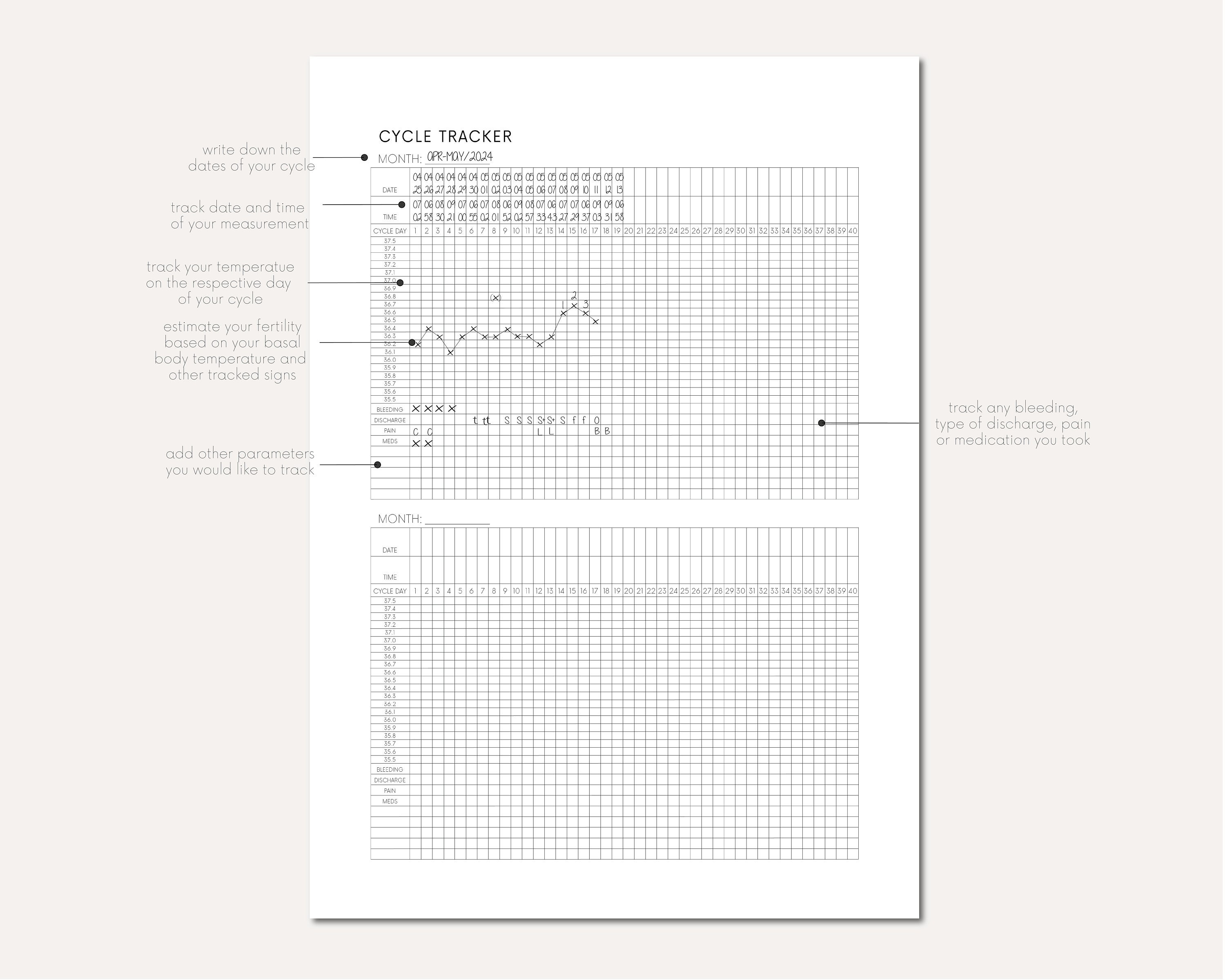 Period Tracker Printable Period Planner Download Period Tracker Page ...