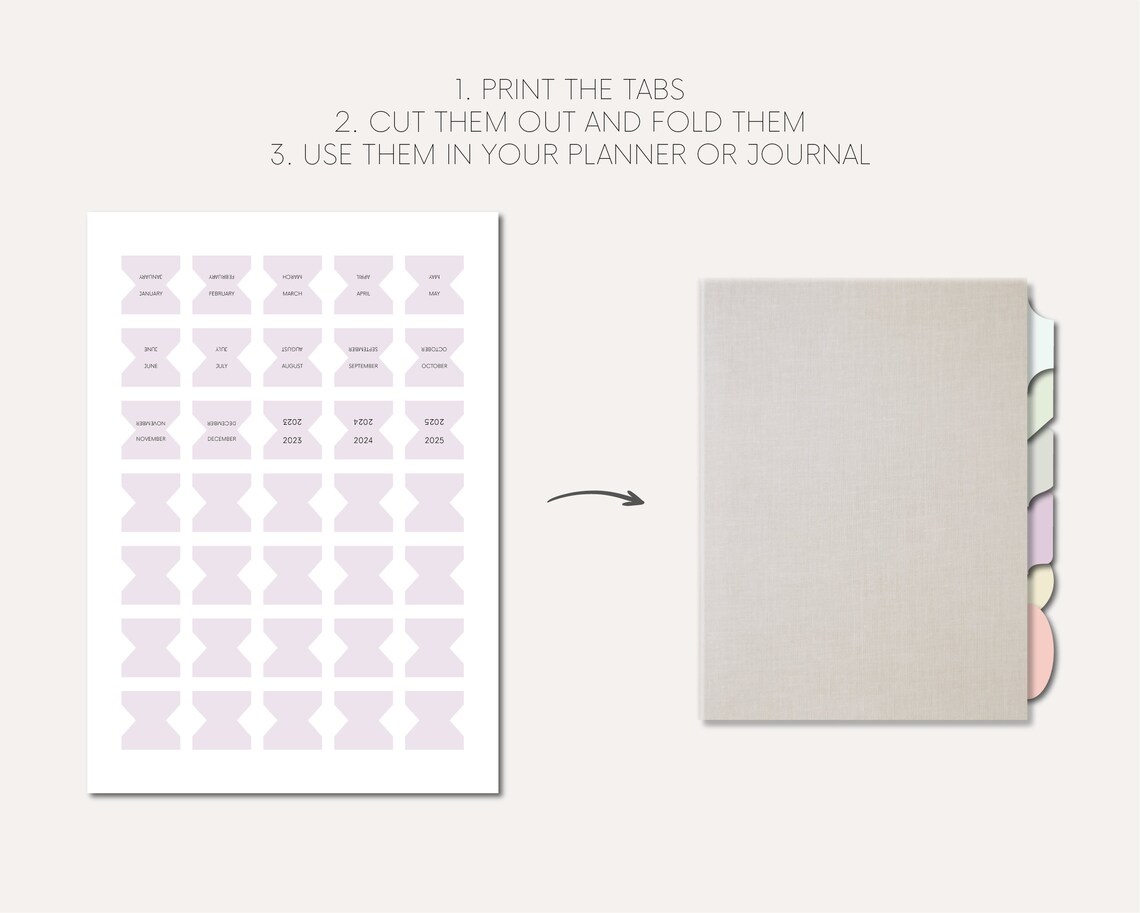 Printable Planner Tabs Instant Digital Download Pastel Planner Plotter ...