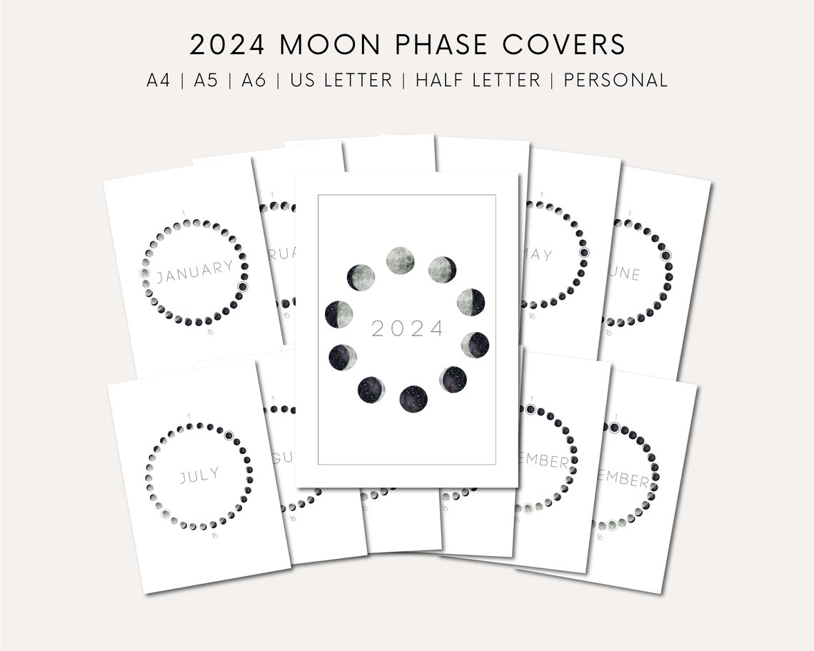Planner Covers Printable Lunar Planner Cover A6 Printable Phases of the ...