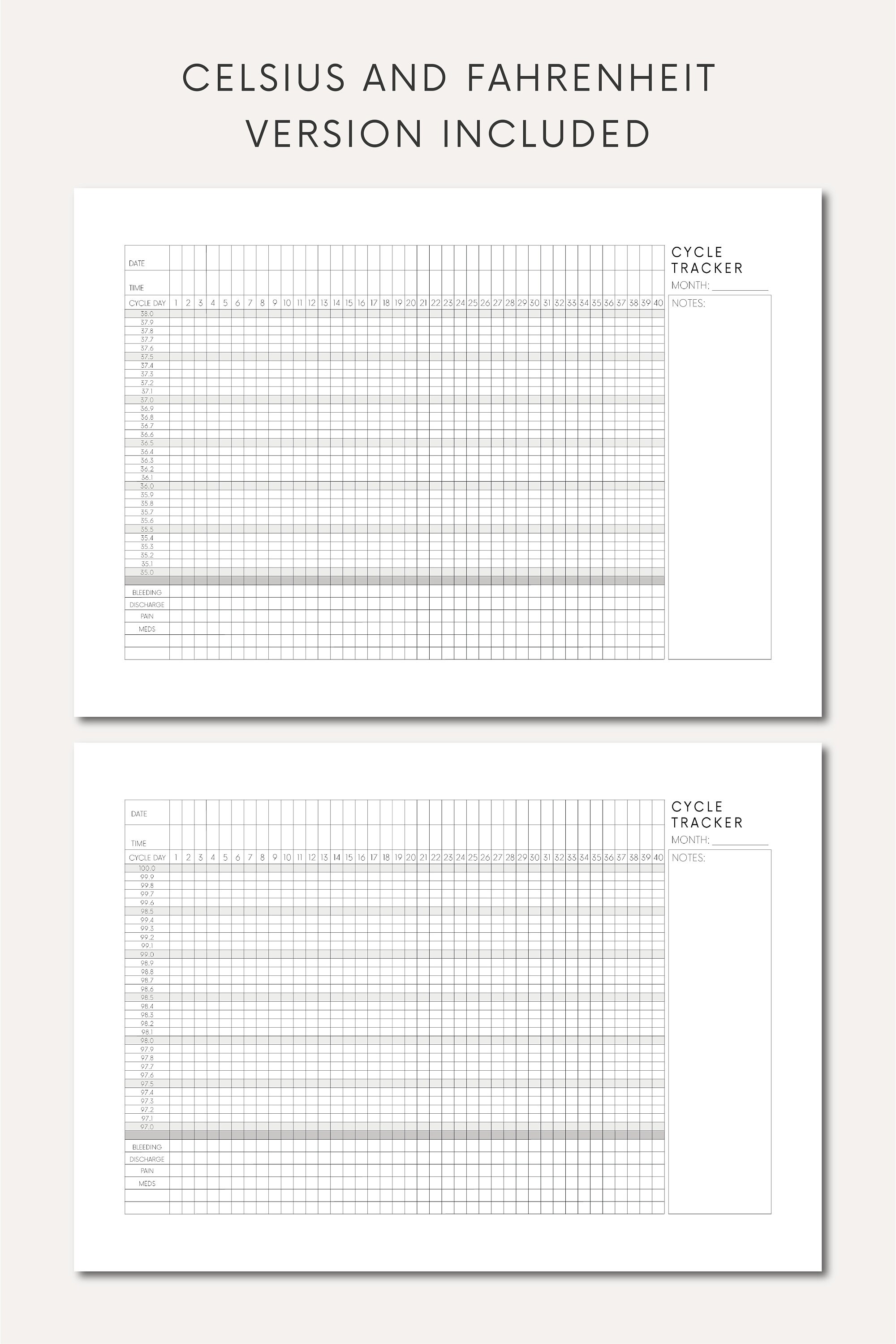 Period Tracker Printable Ovulation Tracker Download Basal Body ...