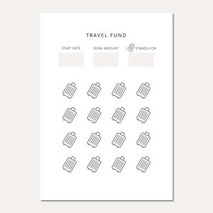 Savings Printable Tracker Download Vacation Fund Printable for Travel ...