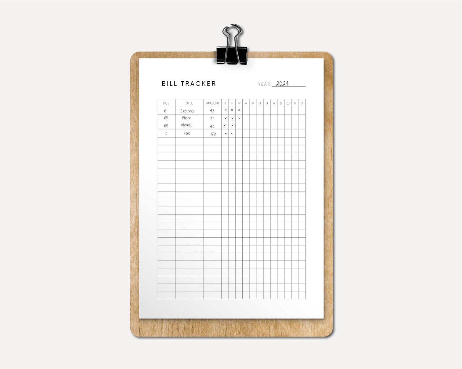 Expense Tracker Printable Bill Tracker Download Savings Tracker Digital ...