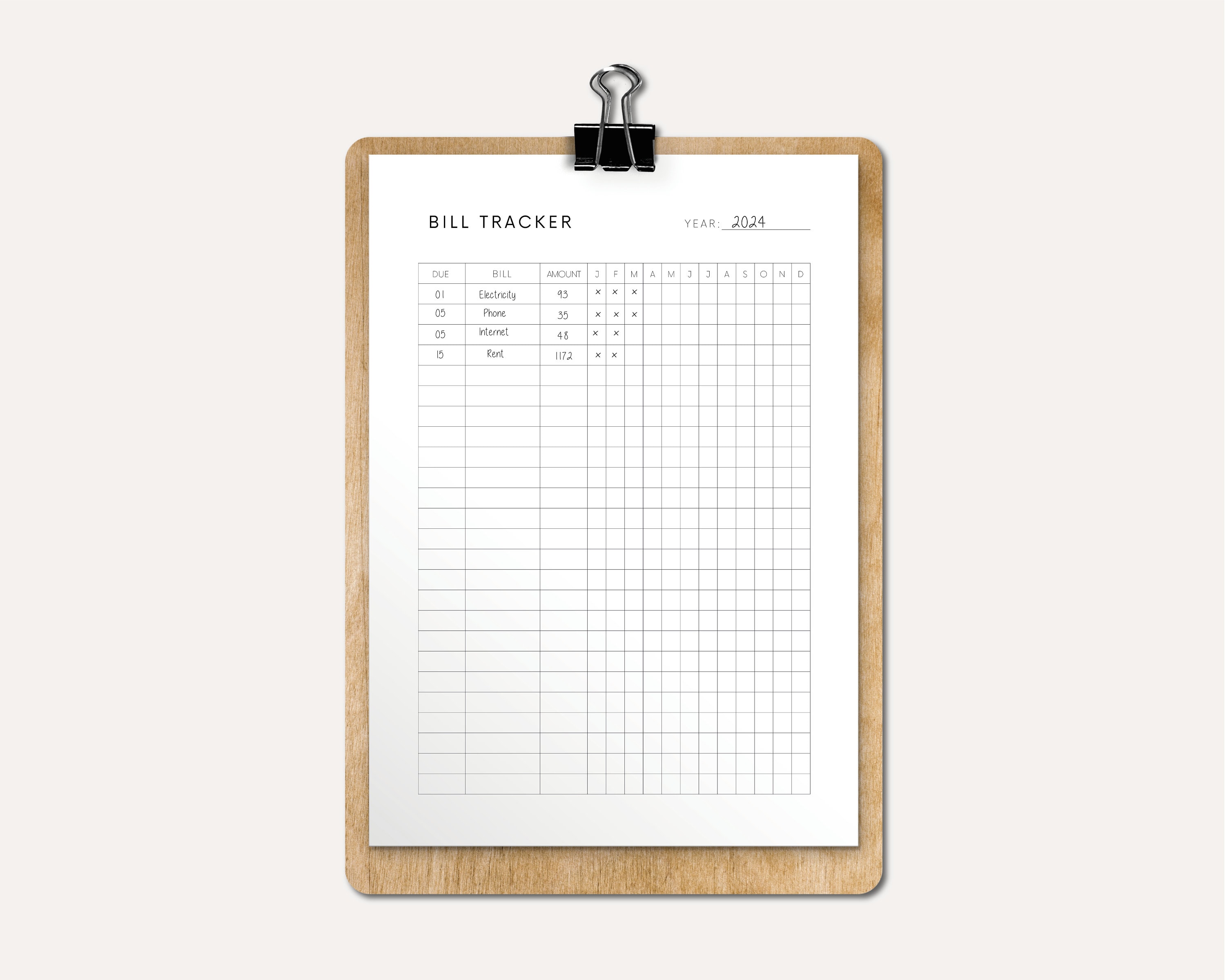Expense Tracker Printable Bill Tracker Download Savings Tracker Digital ...