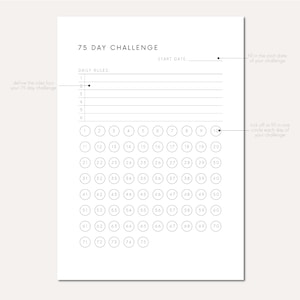 75 Day Challenge Printable Habit Tracker Download Goal Challenge ...
