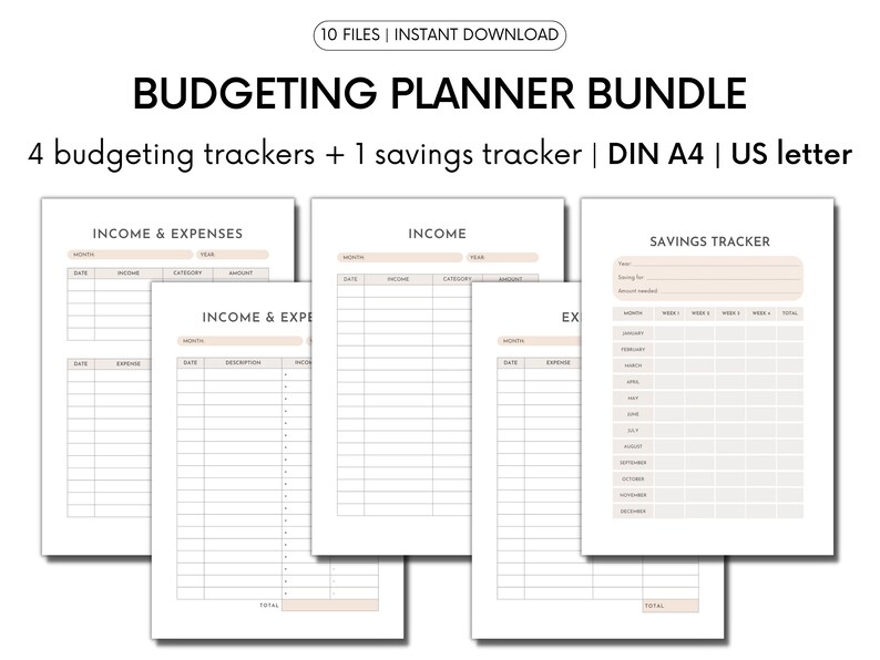Budget Tracker Printable Download Budget Bundle Digital Monthly Budget ...