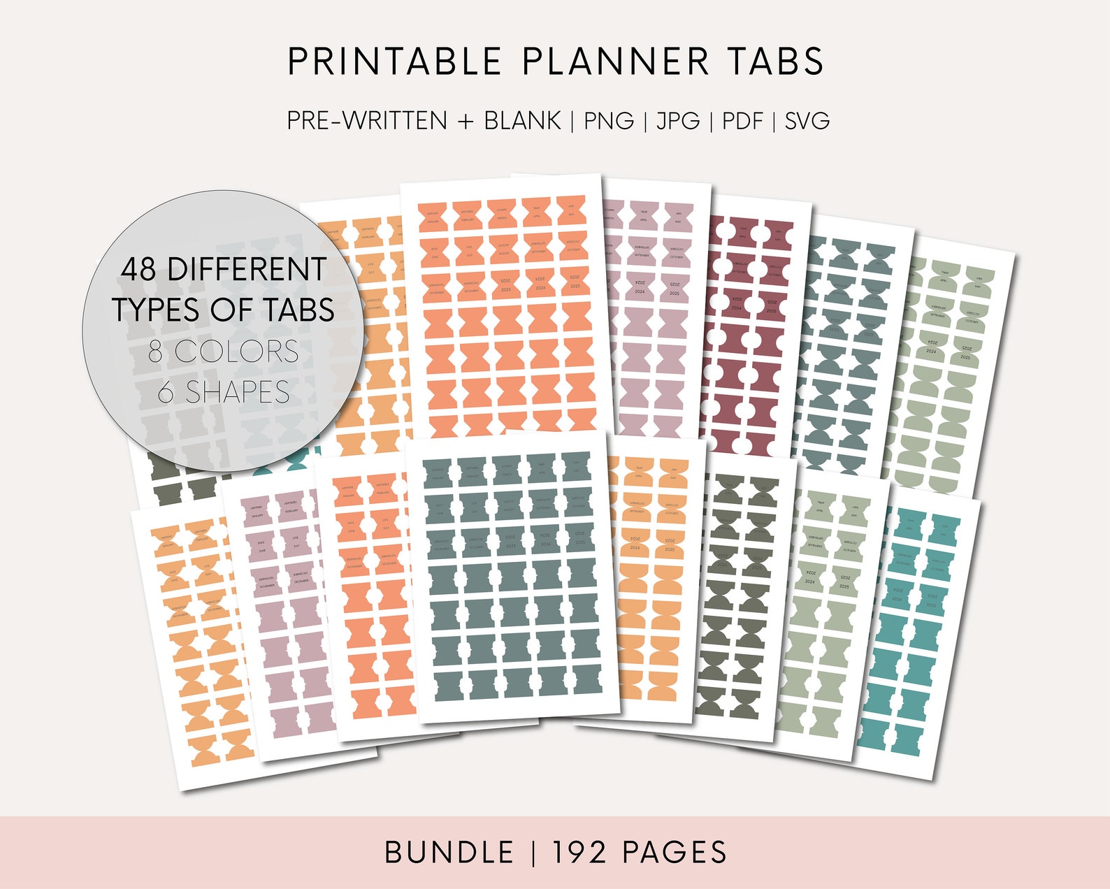 Printable Monthly Tabs for Planner Download Planner Tabs Printable ...