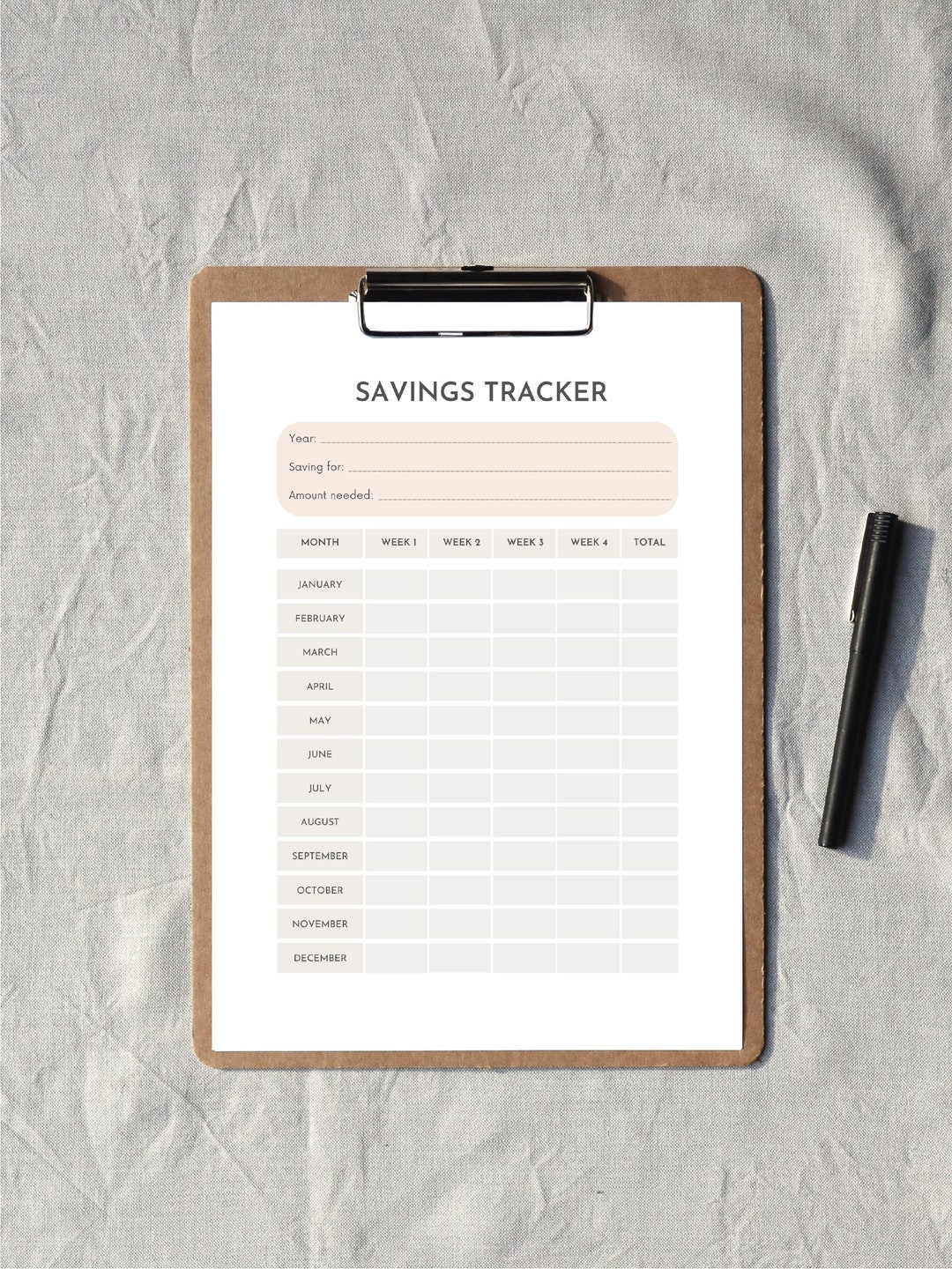 Savings Printable Tracker Pages Download Budget Savings Tracker A4 ...