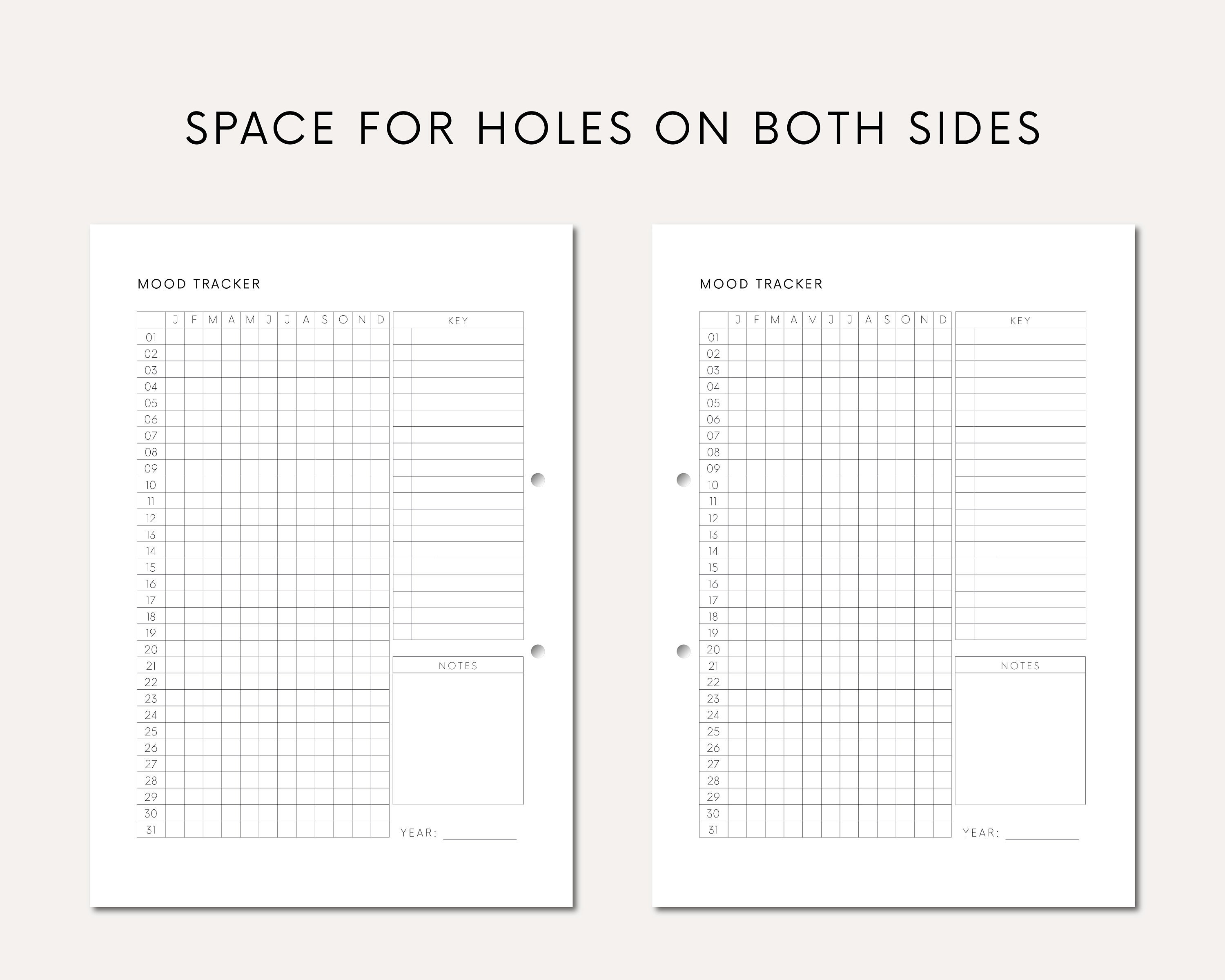 Year Mood Tracker Printable Daily Mood Track Digital Emotion Tracker ...