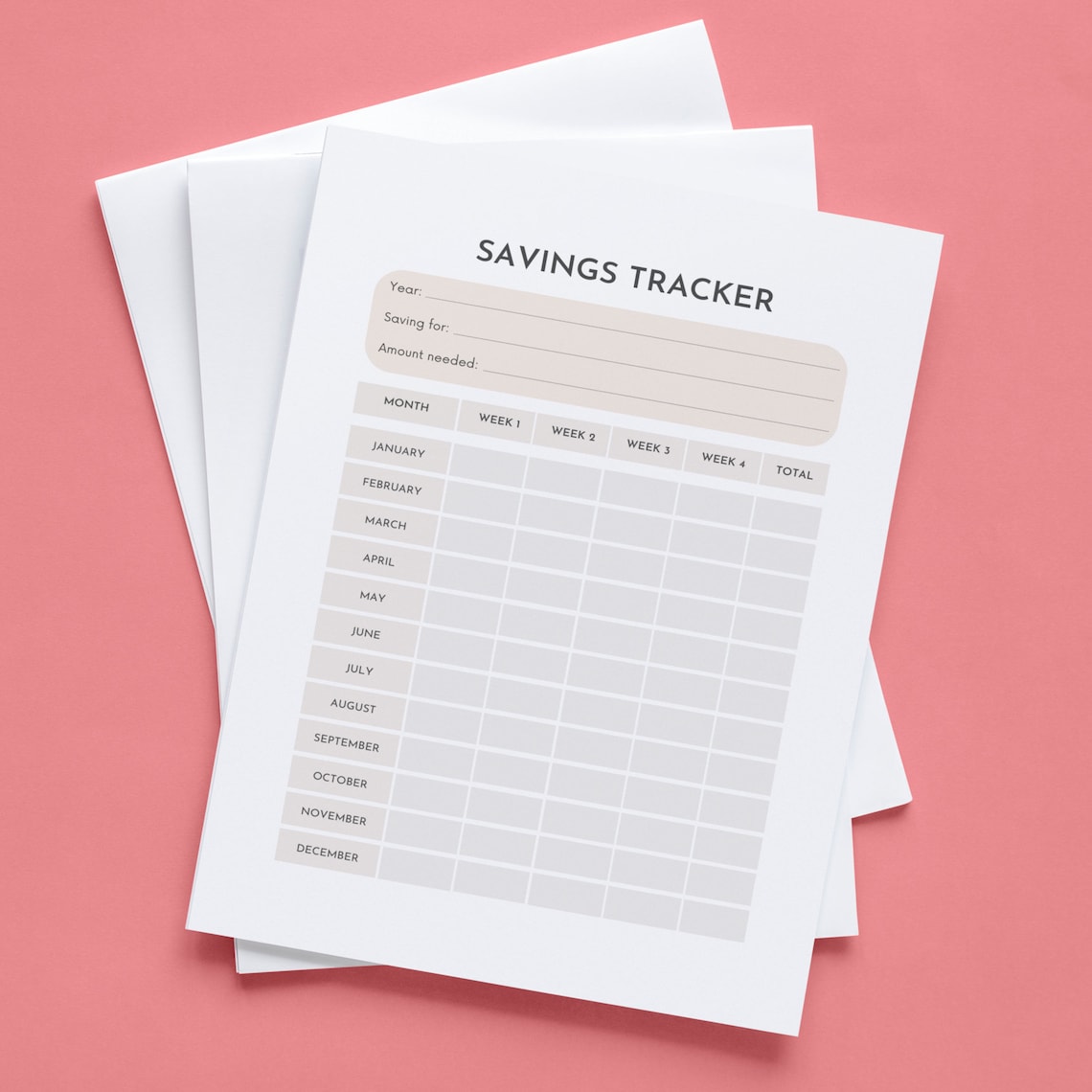 Printable Tracker for Savings Download Budget Savings Tracker Printable ...