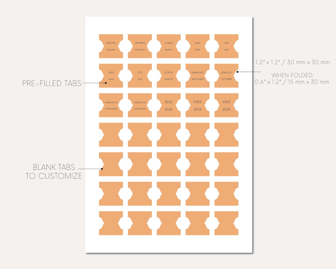 Printable Monthly Tabs for Planner Download Planner Tabs Printable ...