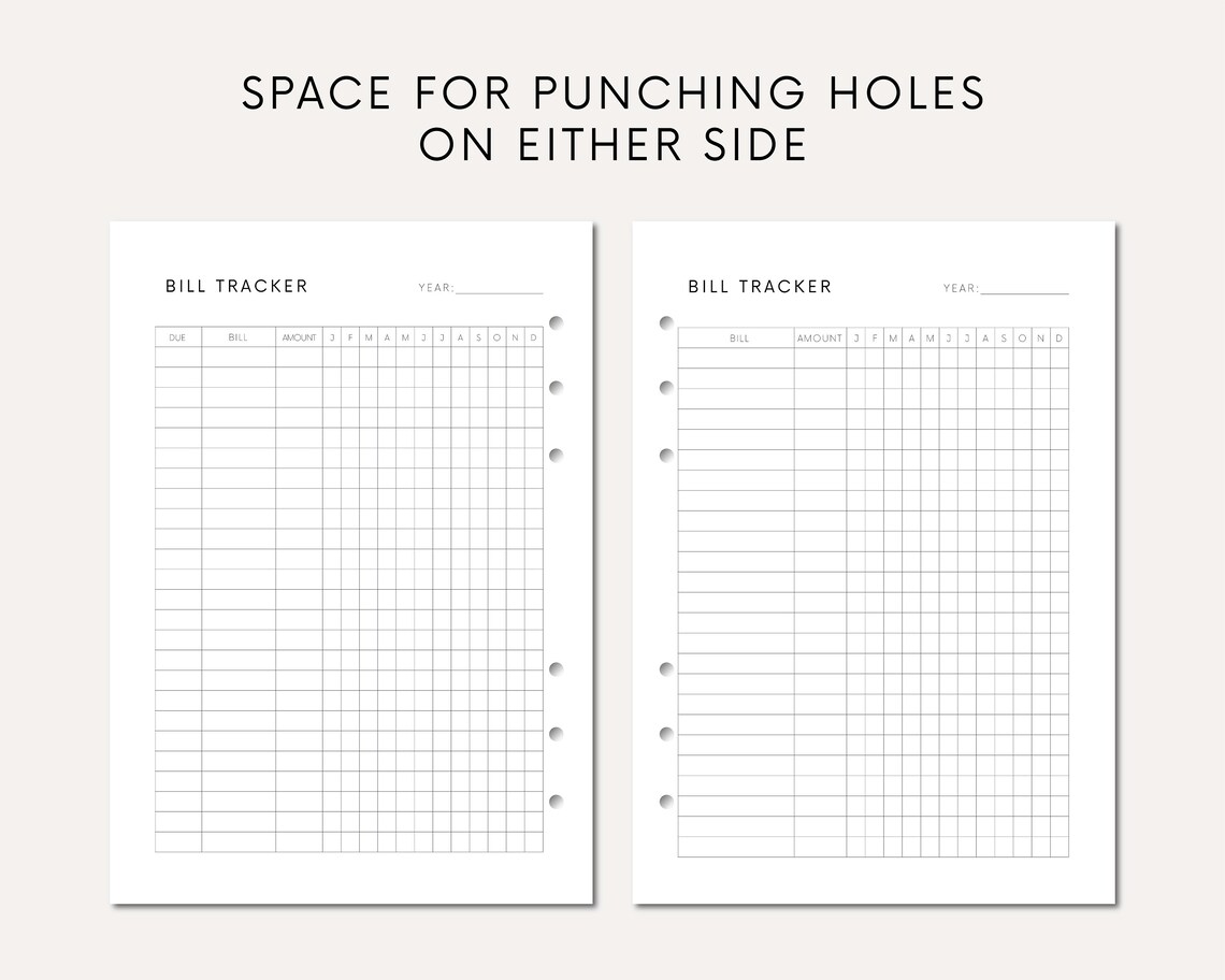 Expense Tracker Printable Bill Tracker Download Savings Tracker Digital ...