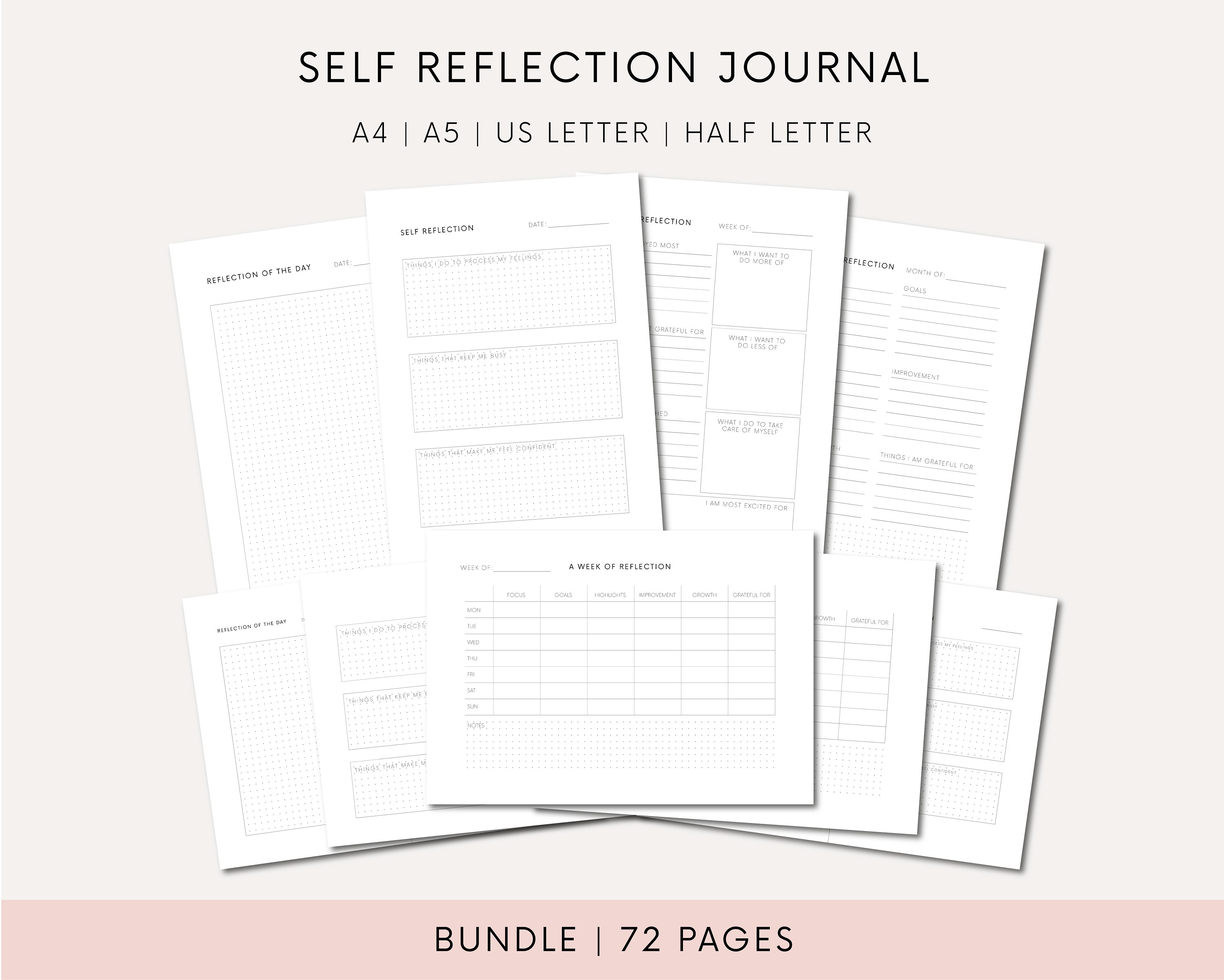 Reflection Journal Printable Self-reflection Download A Week of ...