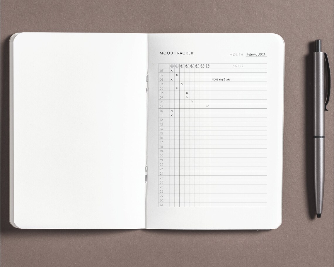 Daily Mood Tracker Printable Mood Track Monthly Emotion Tracker Digital ...