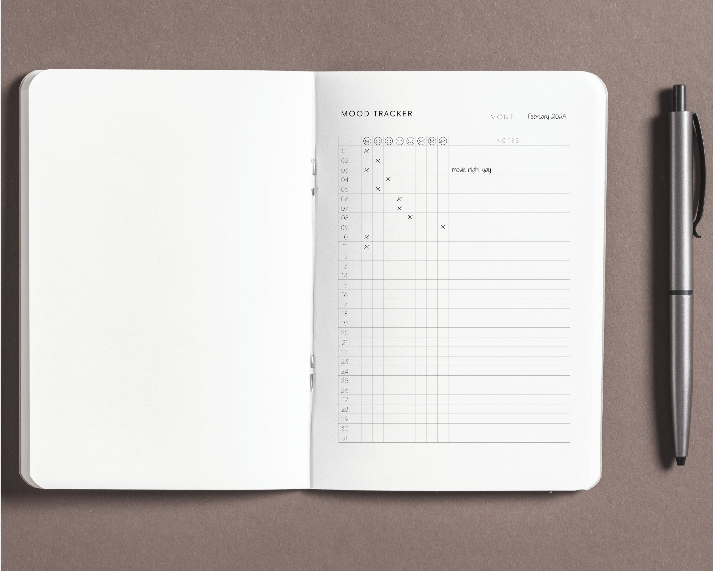 Daily Mood Tracker Printable Mood Track Monthly Emotion Tracker Digital ...