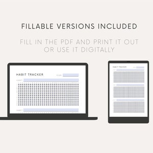 Printable Habit Tracker Yearly Goal Tracker Printable Yearly Habit ...