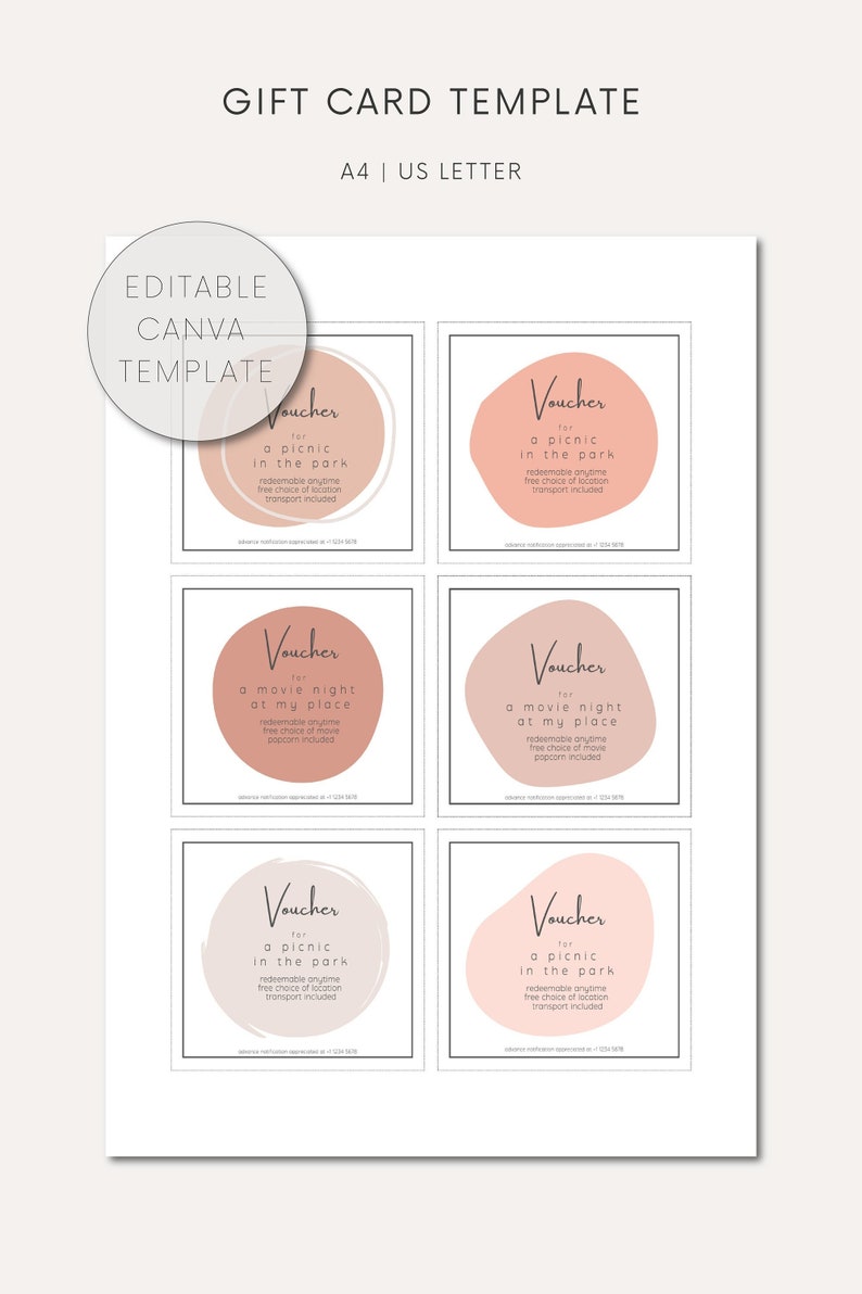 Edit Gift Card for Wedding Voucher Editable Gift Voucher Download Gift ...