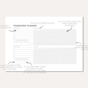 Printable Pomodoro Download Pomdoro Method Tracker Printable Pomodoro ...