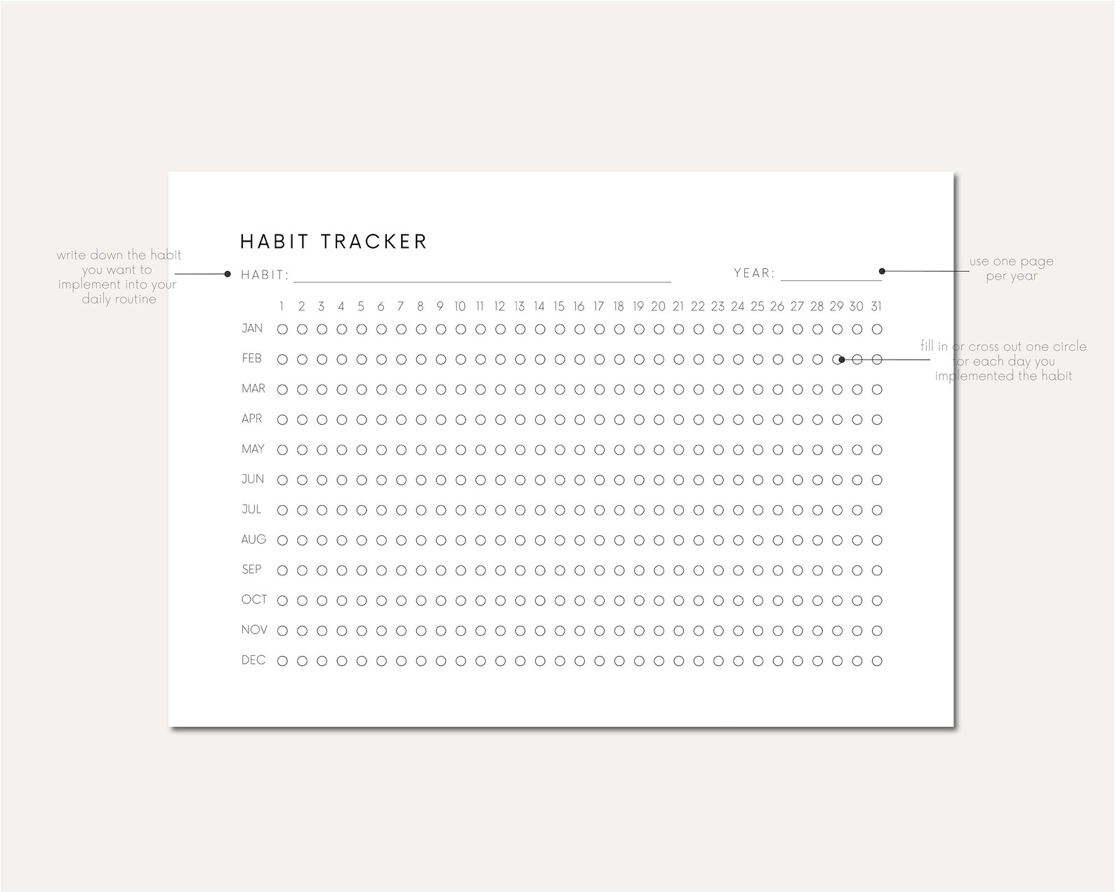 Habit Tracker Printable Fitness Tracker Download Reading Tracker ...