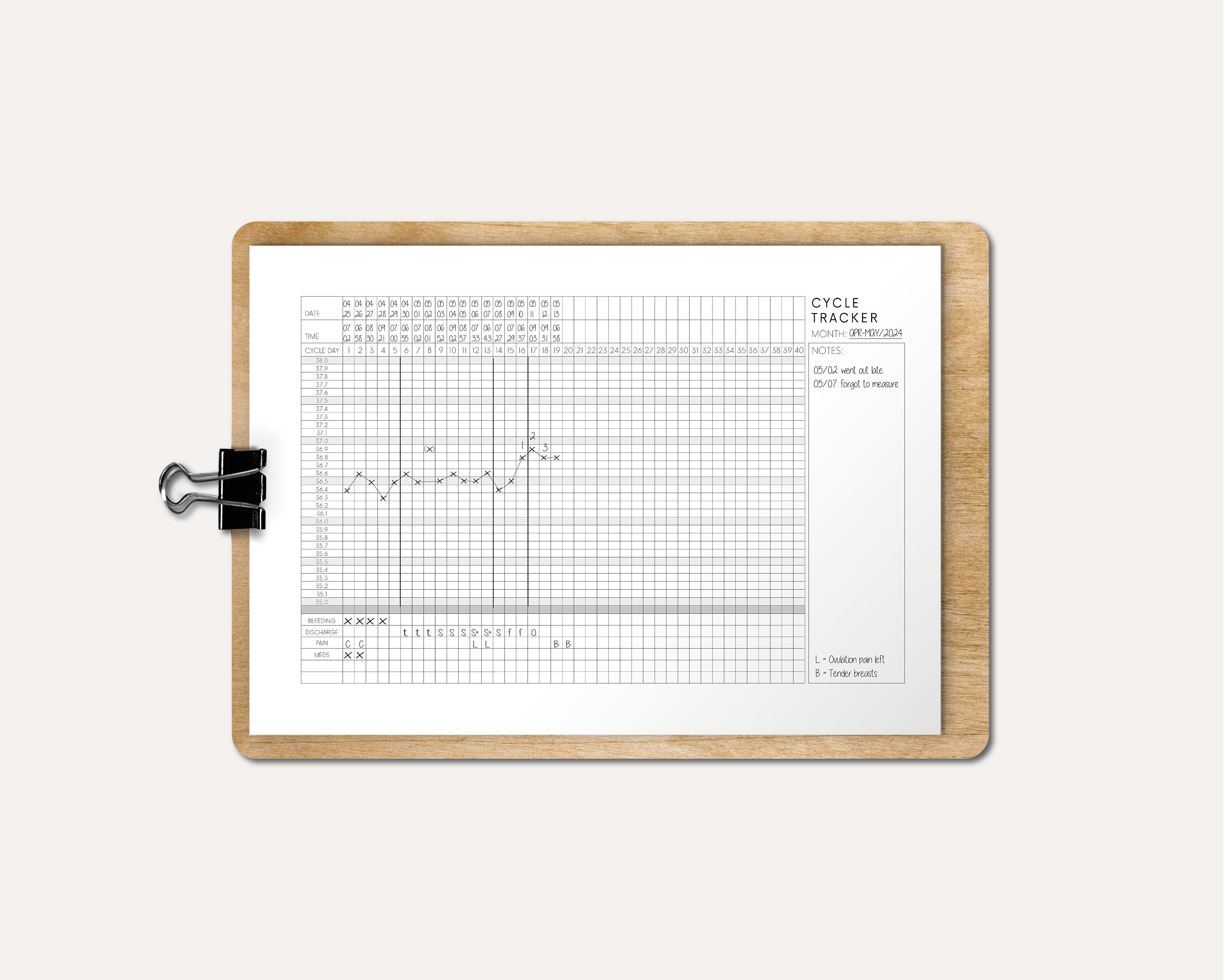 Period Tracker Printable Ovulation Tracker Download Basal Body ...