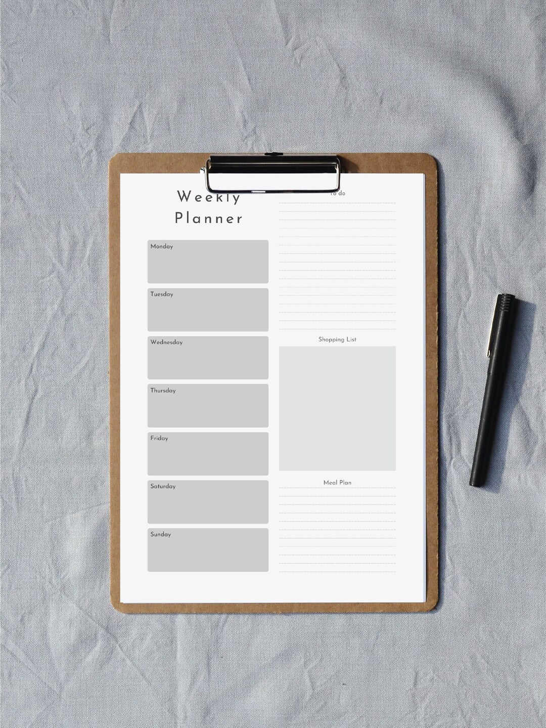 Minimal Weekly Planner Digital Planner Minimal Weekly Plan Printable ...