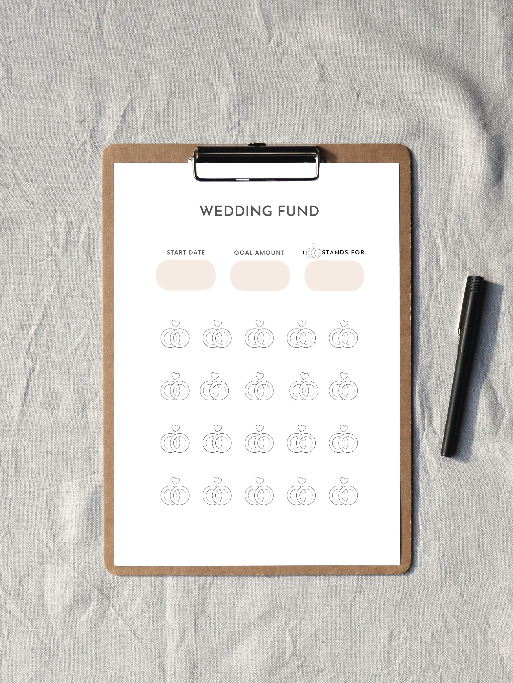 Printable Savings Tracker Printable for Wedding Fund Digital - Etsy