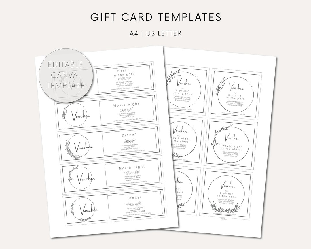 Edit Gift Card for Wedding Voucher Editable Gift Voucher on Canva ...