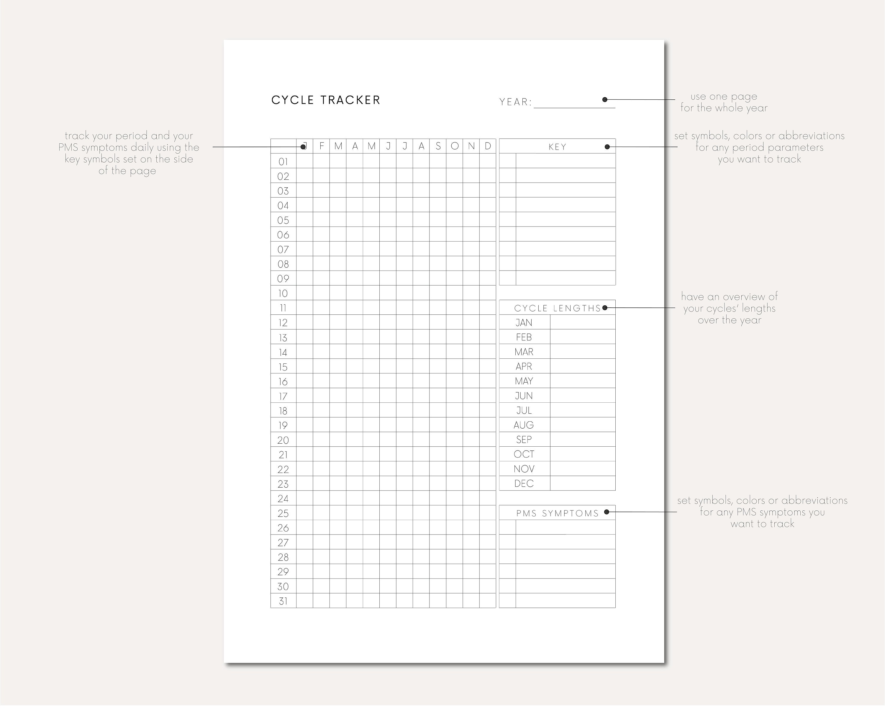 Printable Period Tracker Bundle Download Period Journal Digital ...