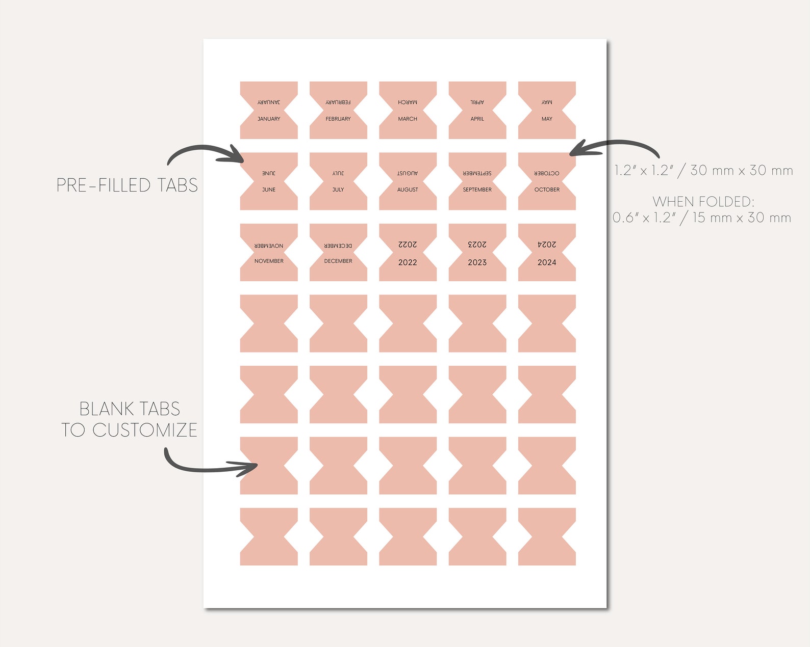 Printable Bundle Planner Tabs to Divide Planner Pages Download Neutral ...