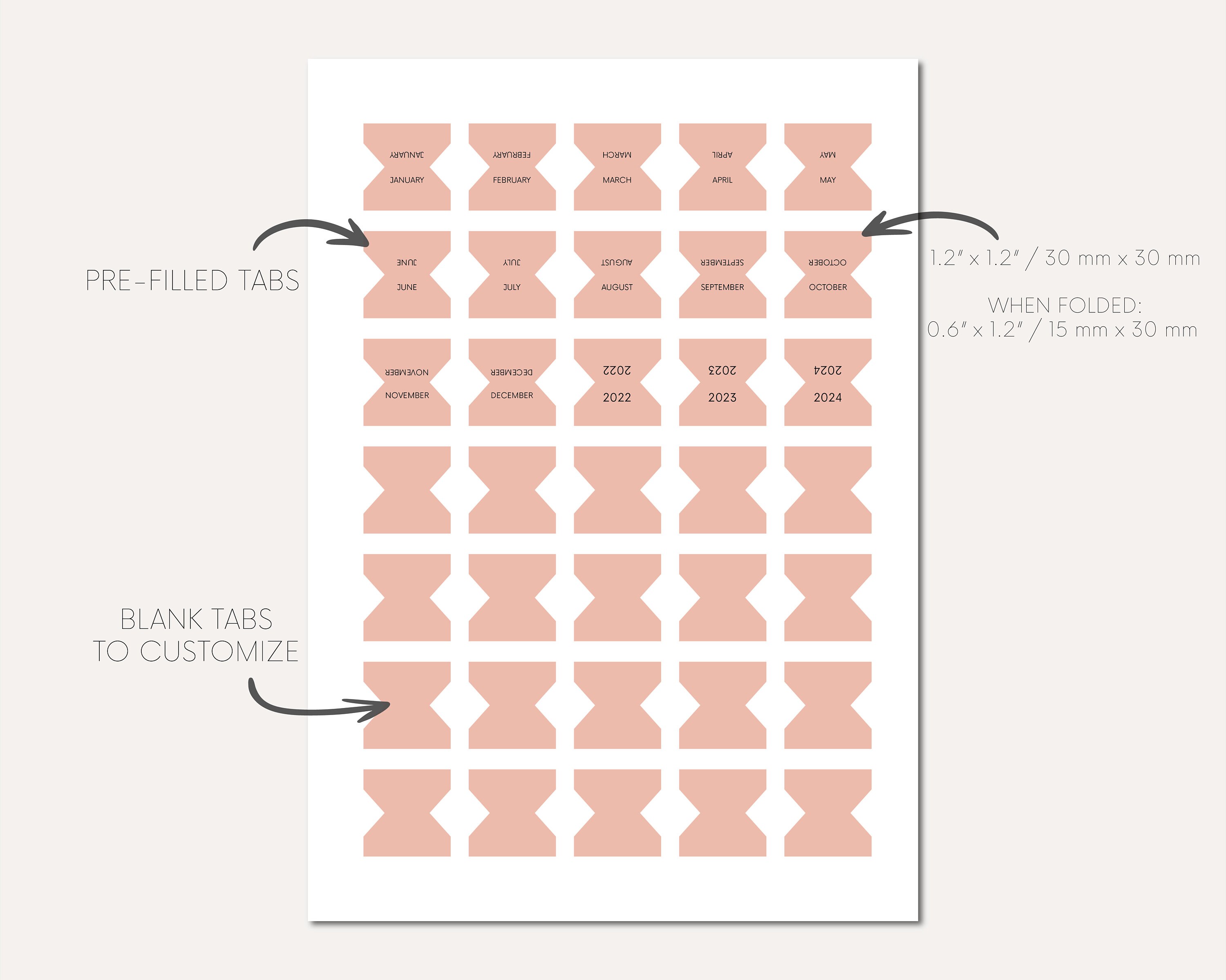 Printable Bundle Planner Tabs to Divide Planner Pages Download Neutral ...
